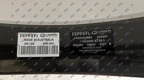 Ferrari 488 PISTA Carbon fiber wheels set, OEM, Part number: 866267